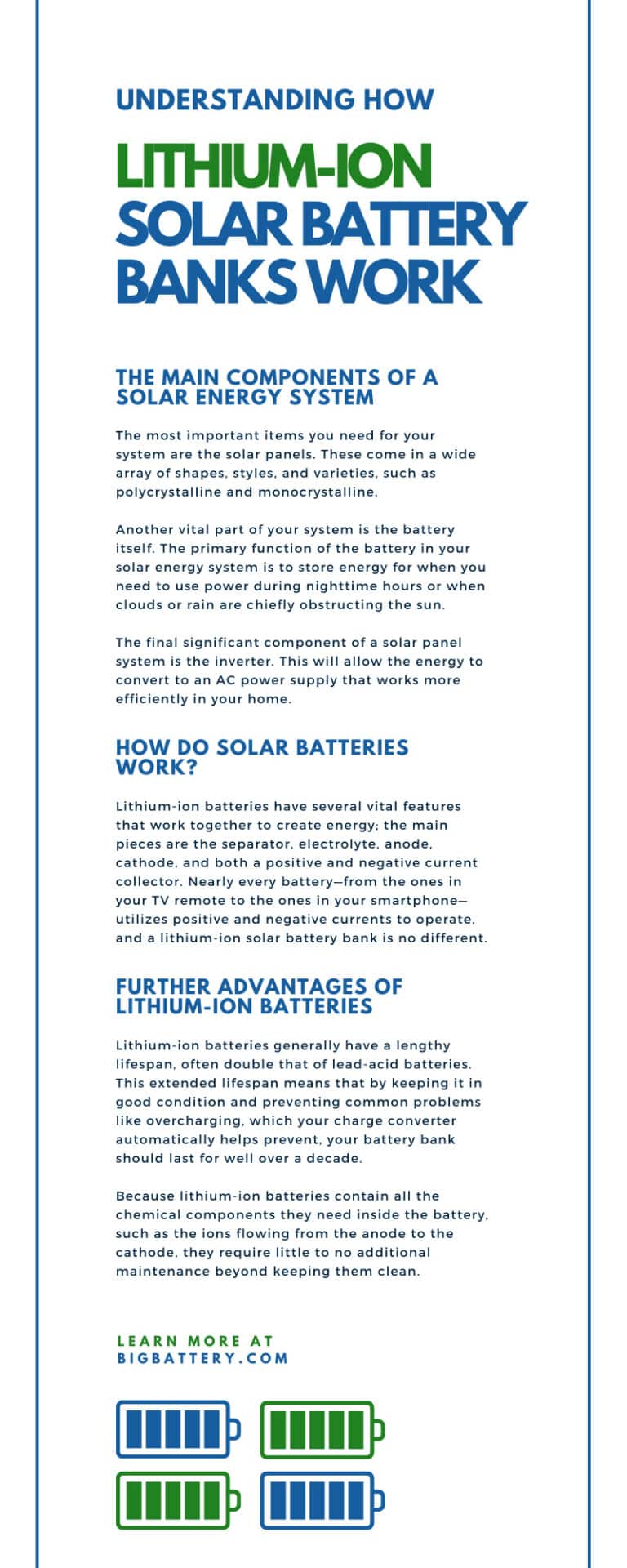 Understanding How Lithium-Ion Solar Battery Banks Work - BigBattery.com