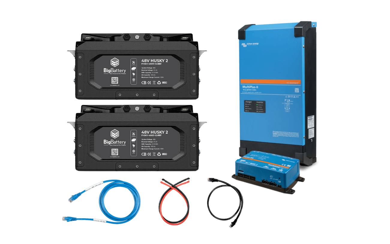 48V 2X HUSKY 2 KIT & Victron 48V MultiPlus-II 120V 5000W Inverter ...